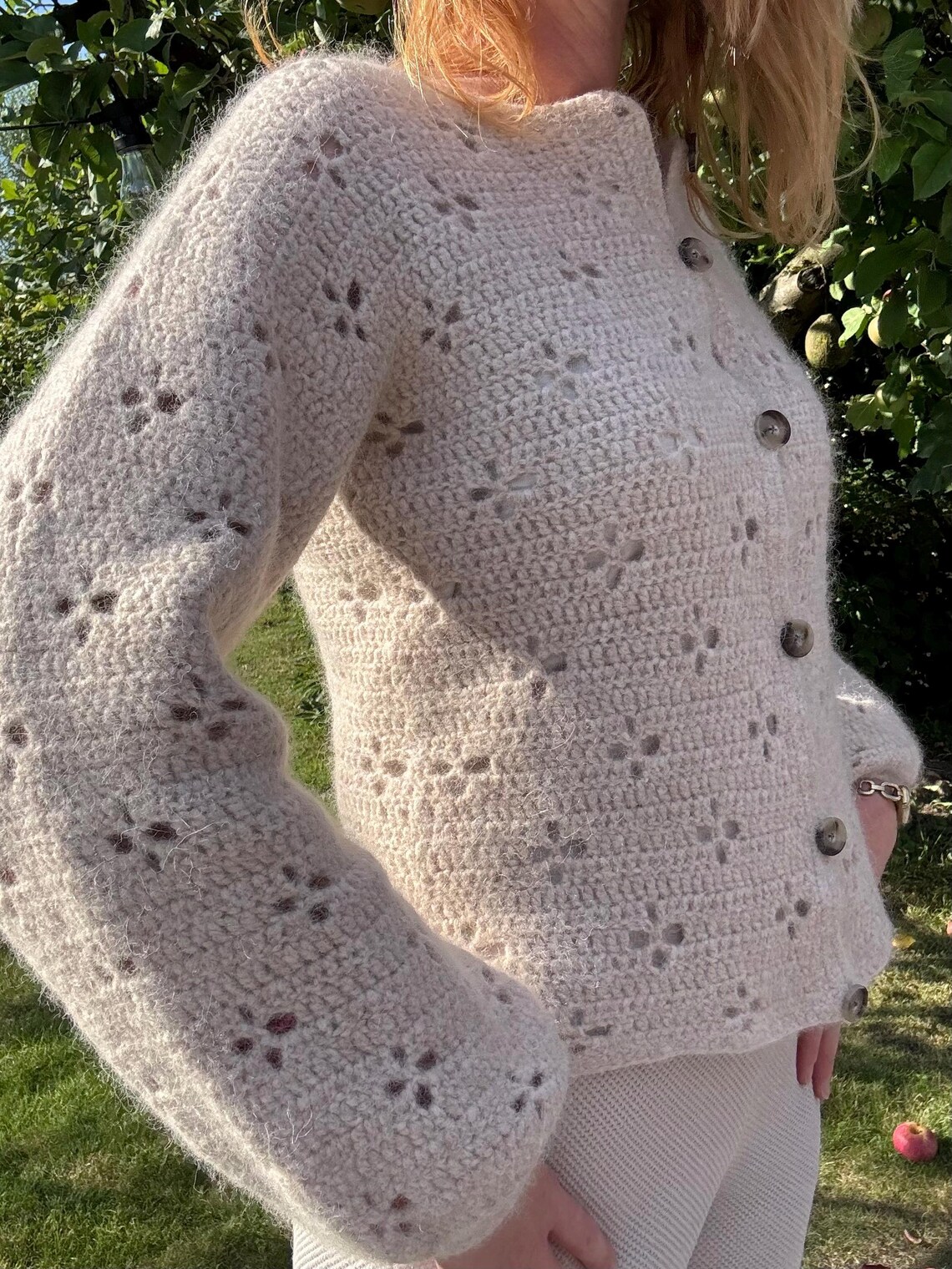 Crochet Pattern Cardigan for Women – Felicia Floral Lace Cosy Sweater ...