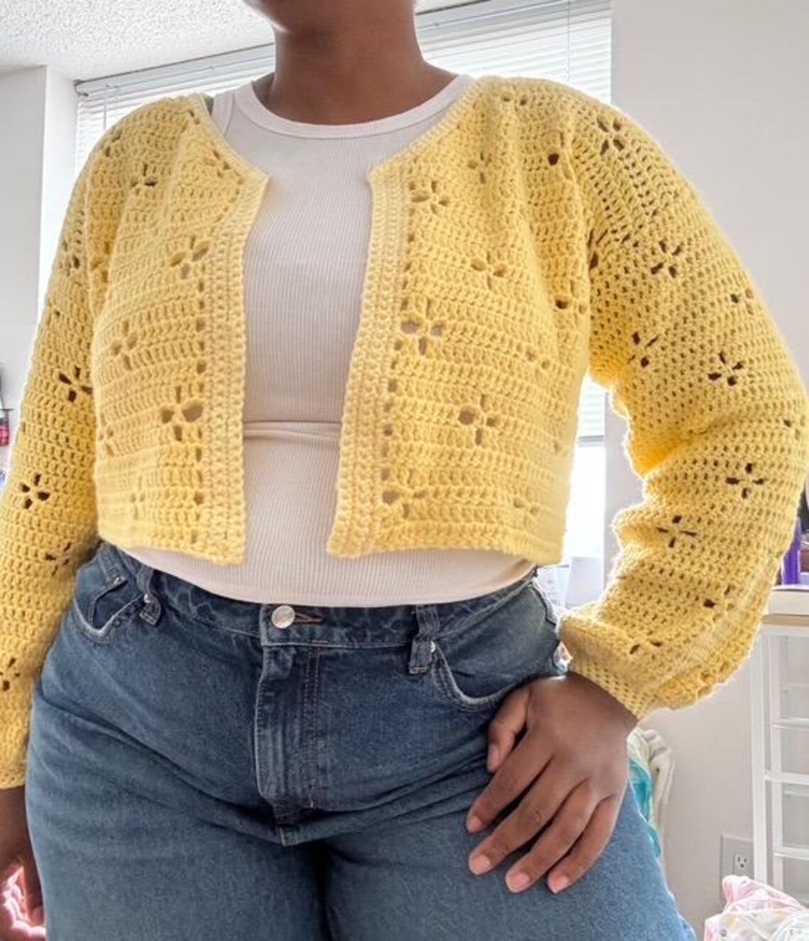 Crochet Pattern Cardigan for Women – Felicia Floral Lace Cosy Sweater ...