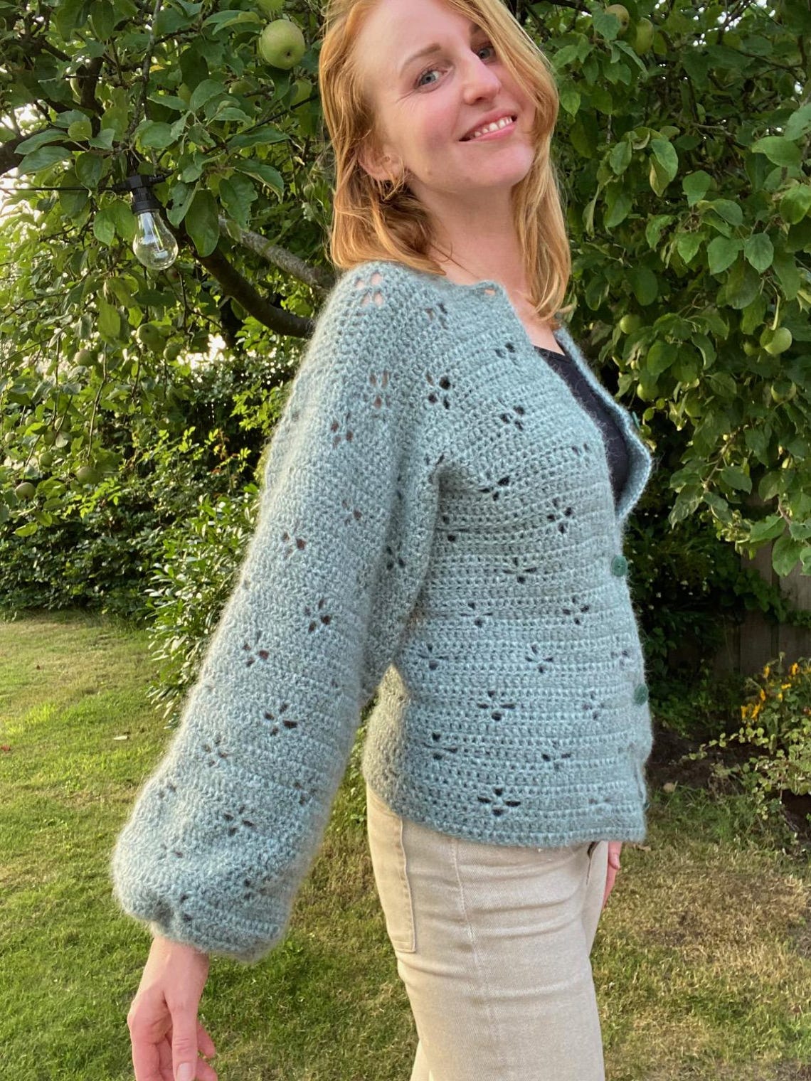 Crochet Pattern Cardigan for Women – Felicia Floral Lace Cosy Sweater ...