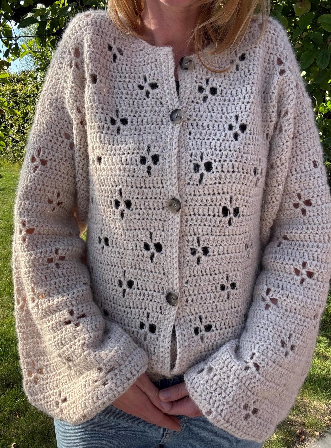 Crochet Pattern Cardigan for Women – Felicia Floral Lace Cosy Sweater ...