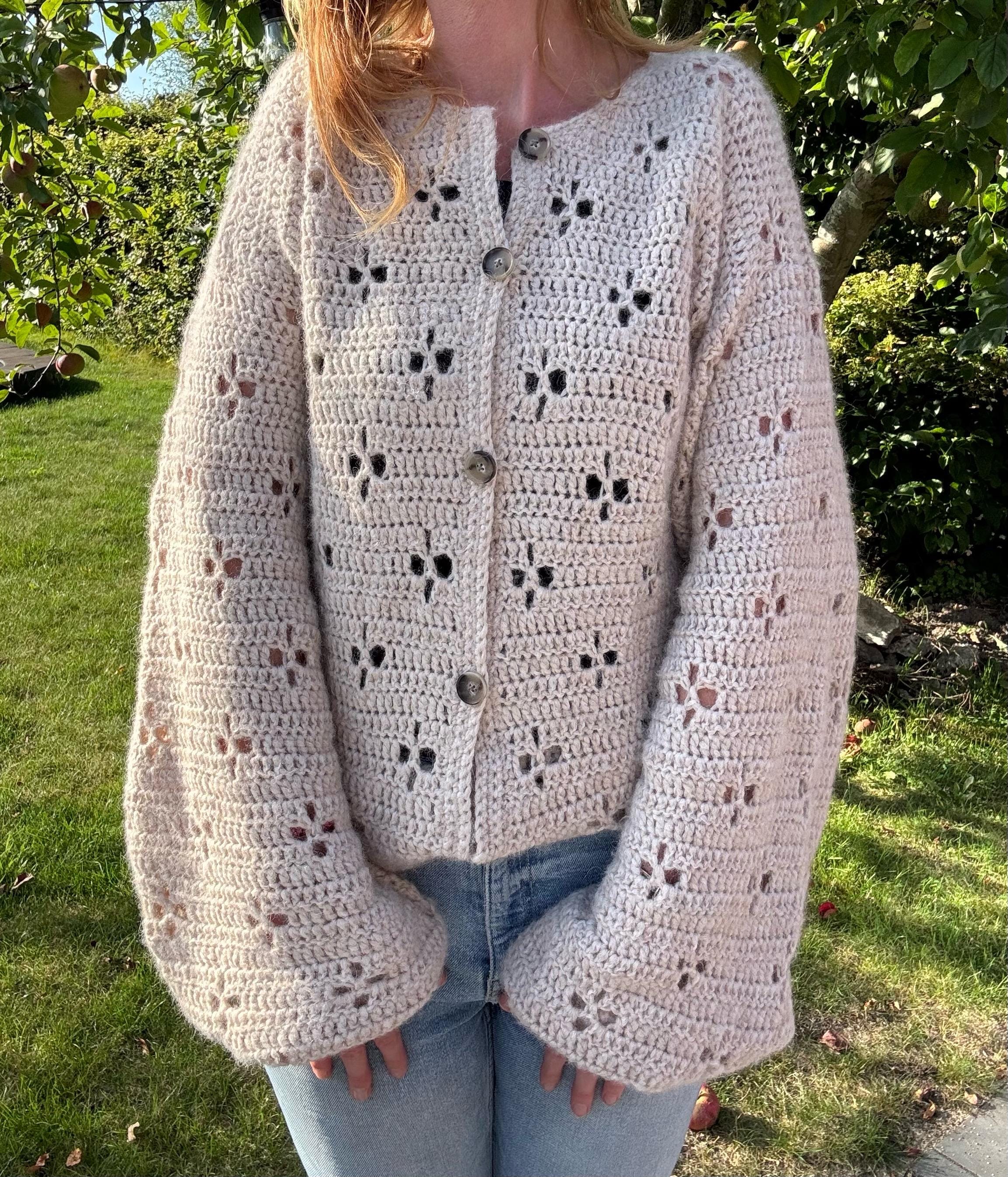 Crochet Pattern Cardigan for Women – Felicia Floral Lace Cosy Sweater ...