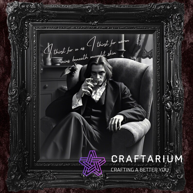 Gothic Dracula Valentines Day Love Cards | Digital Download | Vampire ...