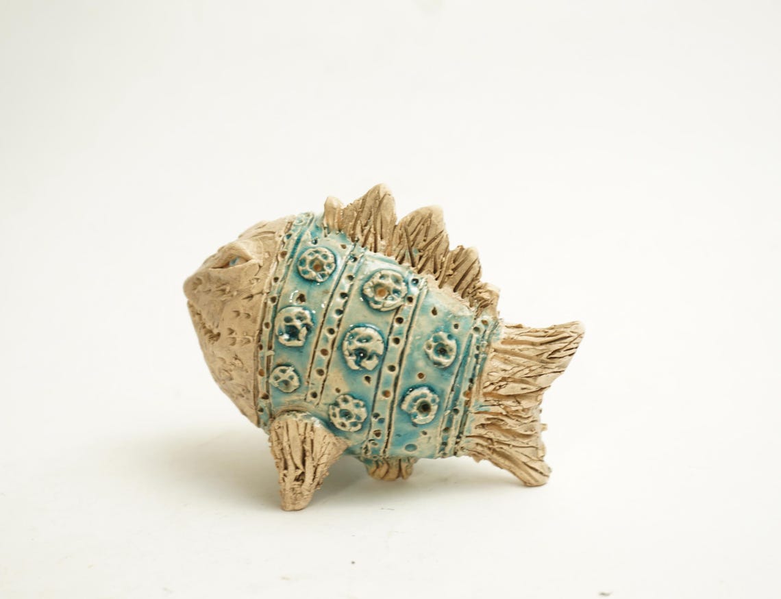 Handcrafted Ceramic Fish Sculpture, Unique Home Decor - Etsy