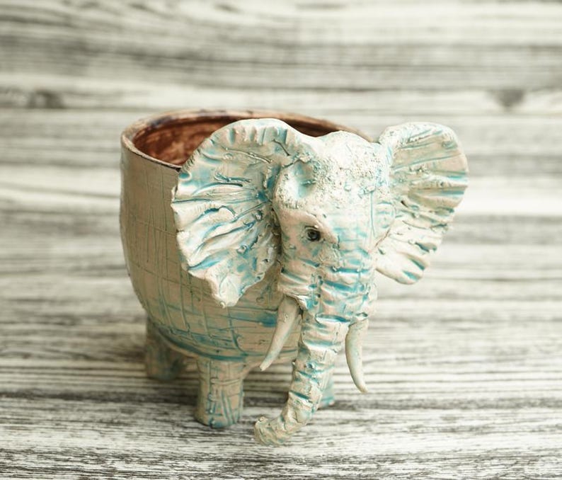 Ceramic Elephant Vase, Elephant Figure Sculpture, Figurines Elephant ...