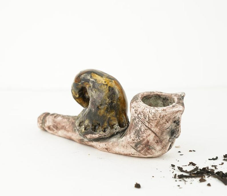 Unique Ceramic Snail Pipe, Ceramic Pipe, Ceremonial Pipe, Smoking Pipe ...