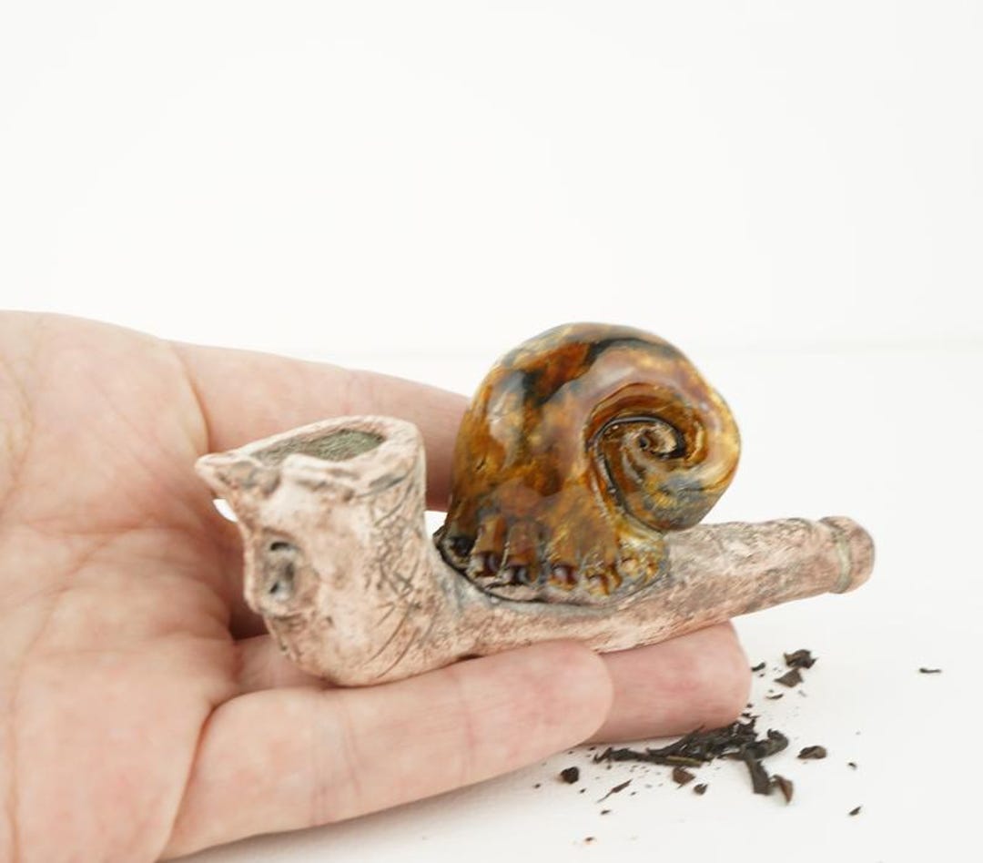Unique Ceramic Snail Pipe, Ceramic Pipe, Ceremonial Pipe, Smoking Pipe ...