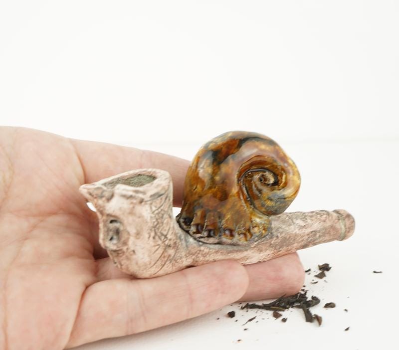 Unique Ceramic Snail Pipe, Ceramic Pipe, Ceremonial Pipe, Smoking Pipe ...