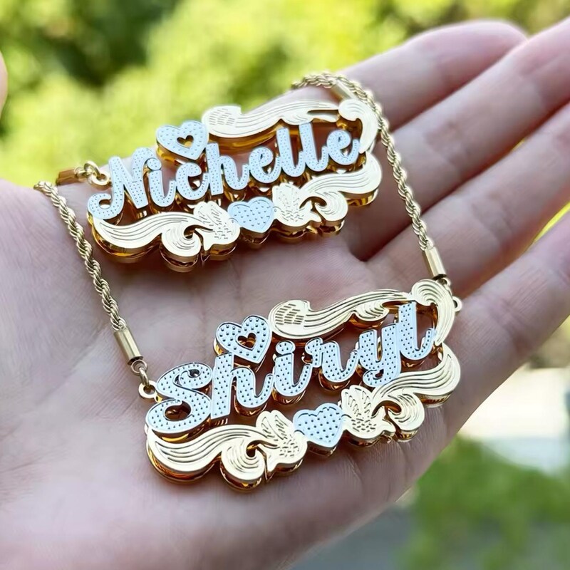 Silver Double Plated Name Chain - Etsy