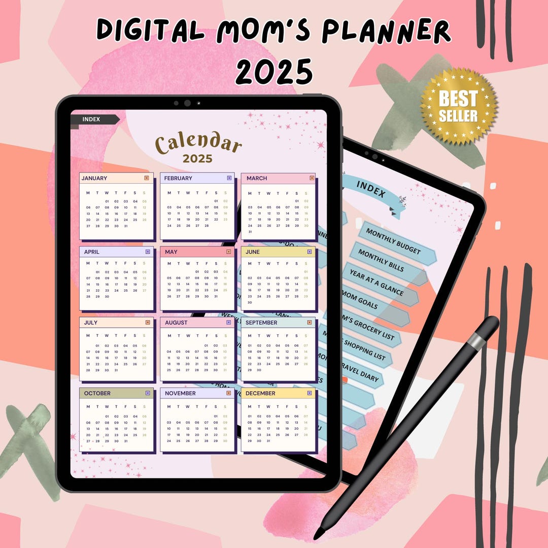 Digital 2025 Moms Planner, 2025 Digital Planner, Mom Life Planner, Busy ...