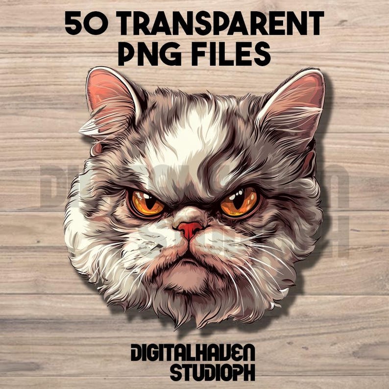 Grumpy Cat PNG Clipart Bundle | Transparent Backgrounds | Commercial ...