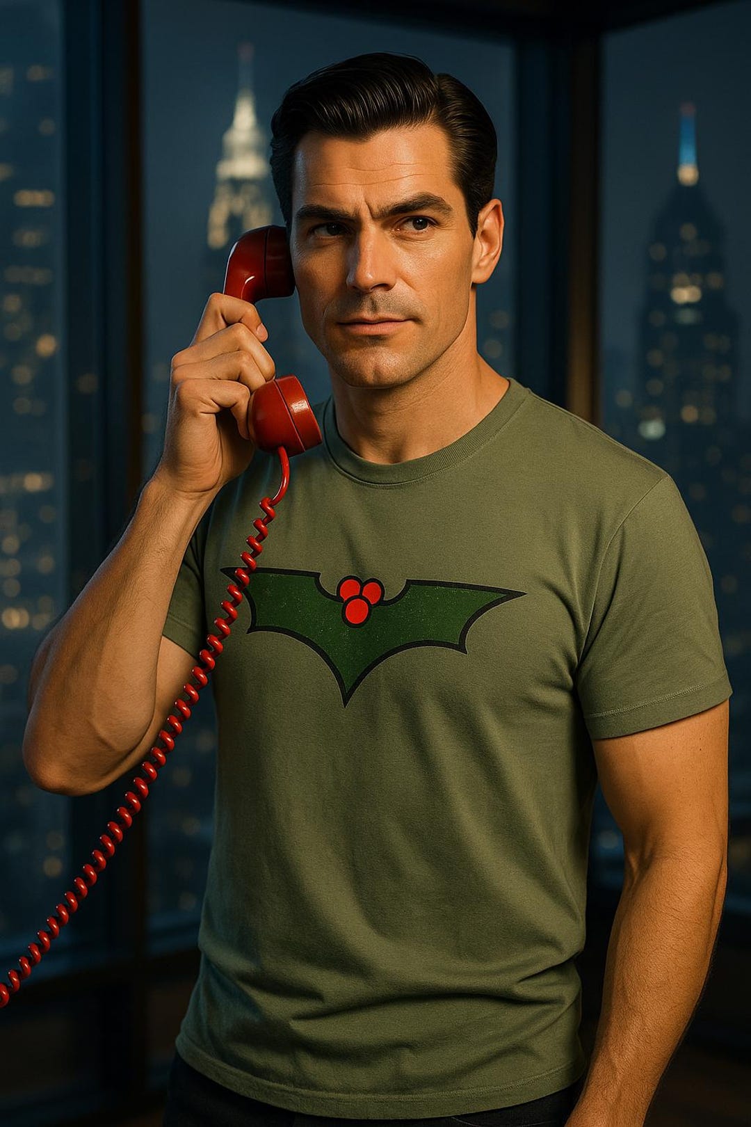 Comfort Colors Bat-wing Holly Christmas Shirt • Retro Mid-century Tee ...