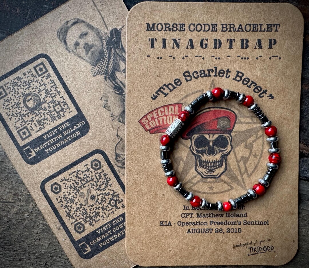 SCARLET BERET Limited Edition TINAGDTBAP: Morse Code Bracelet - Etsy