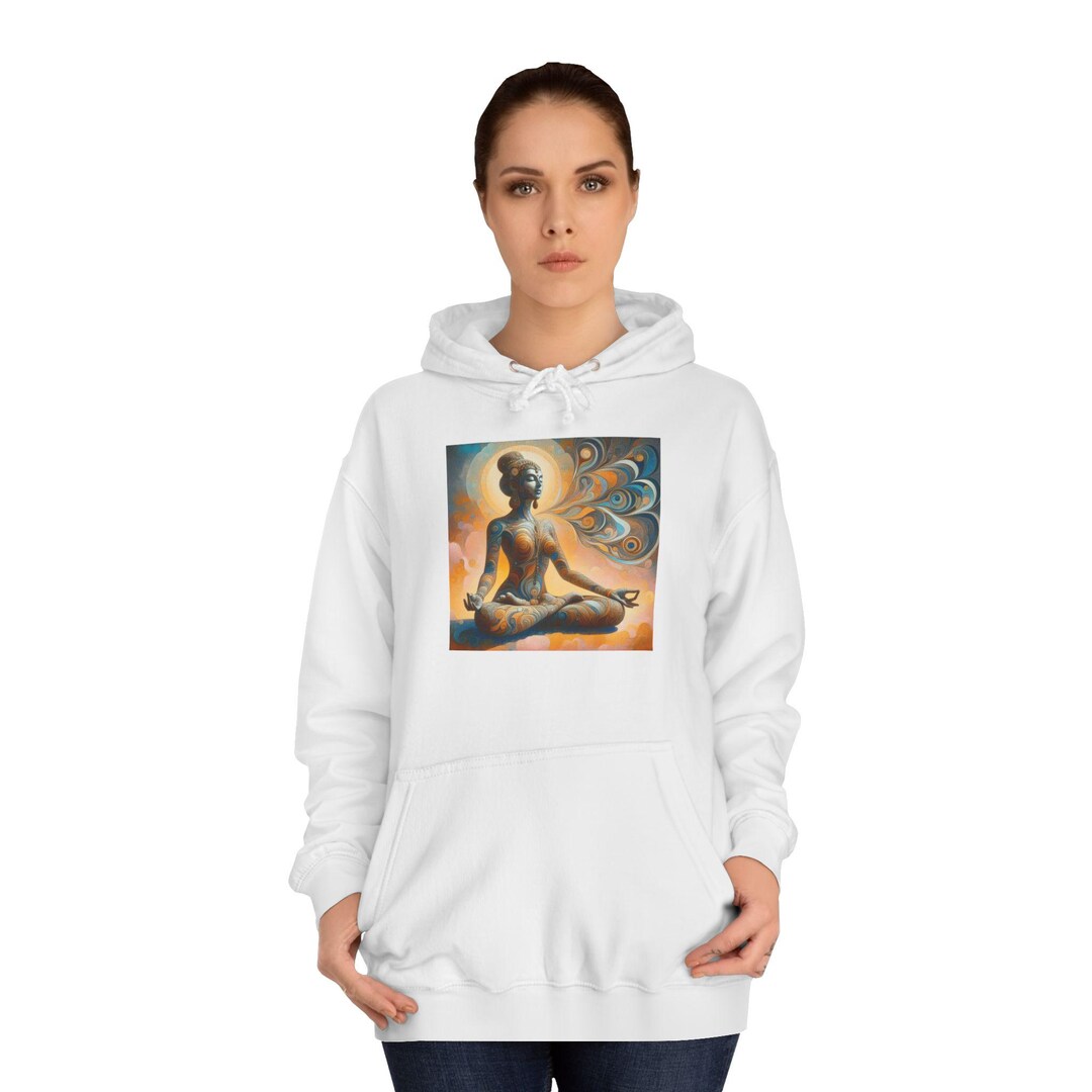 Feminine Meditative Buddha Hoodie, Spiritual Statement College ...