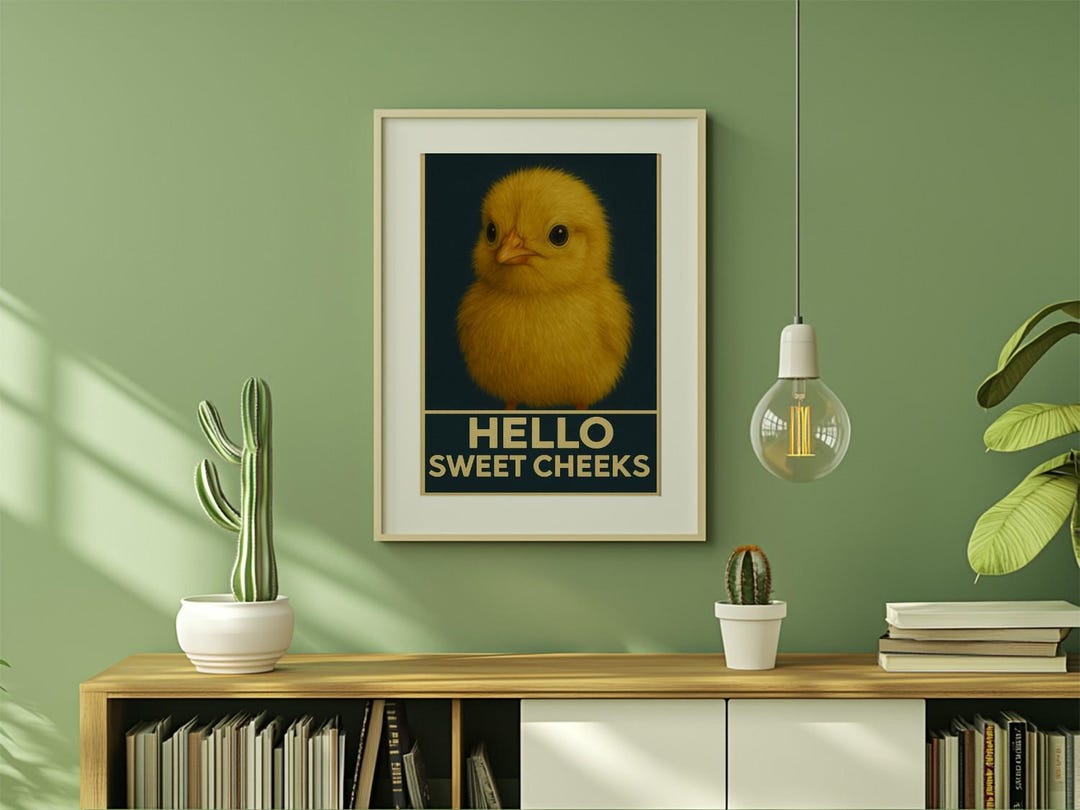 Chick Hello Sweet Cheeks Poster, Funny Comedy Animal Art Print, Gift ...