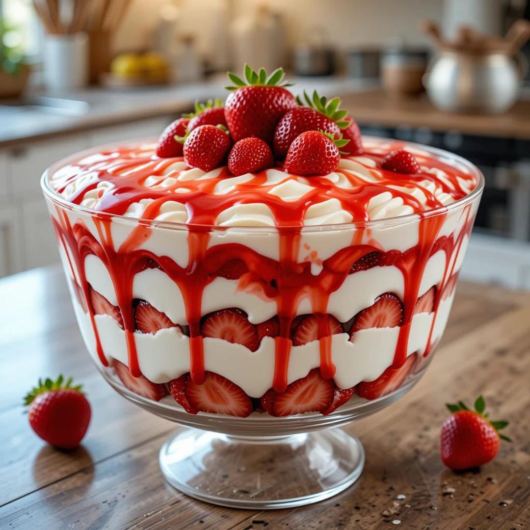 Strawberry Punch Bowl Cake Recipe: Southern No-bake Dessert (PDF ...