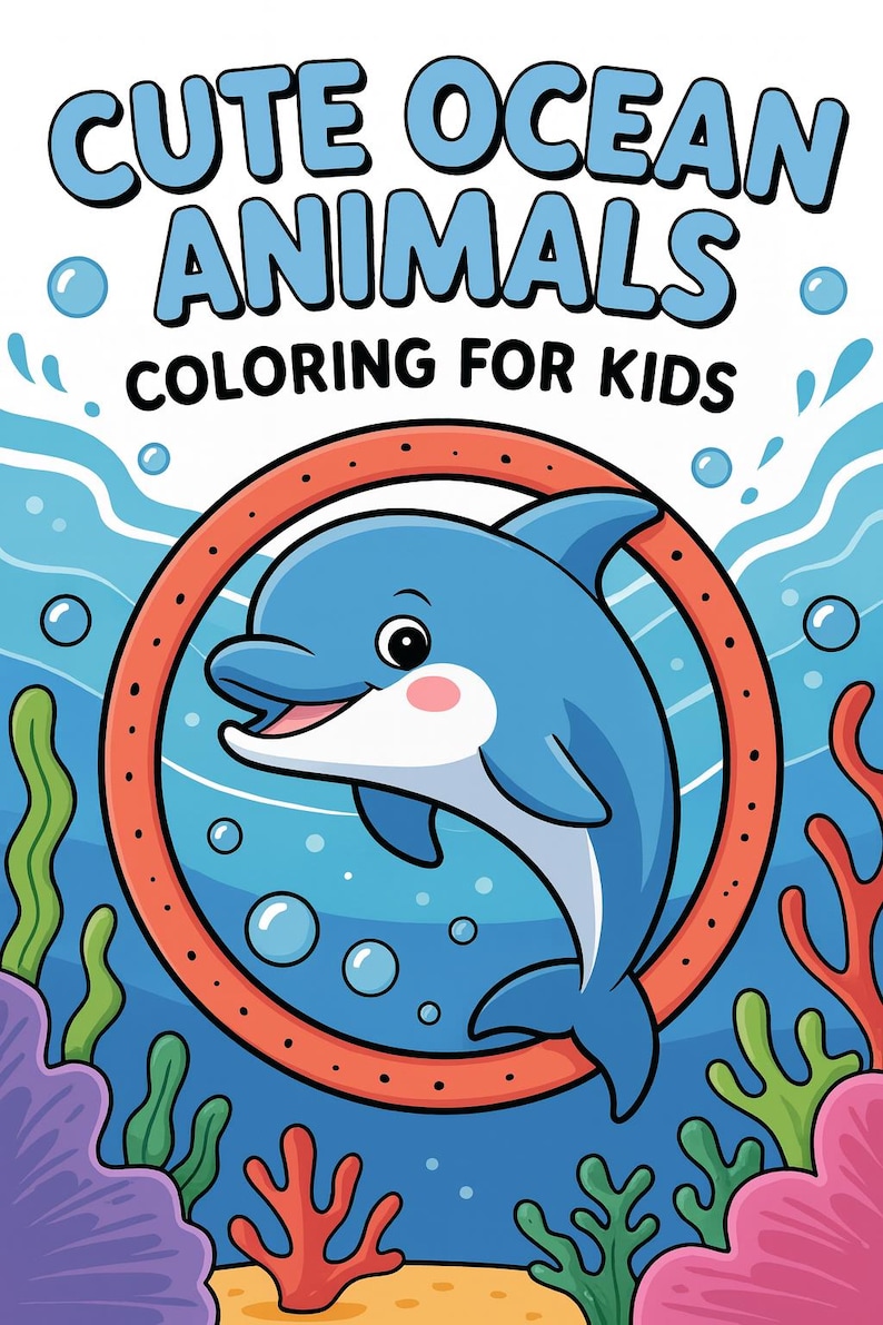 Ocean Animals Coloring Book for Kids: 110 Fun Sea Life Pages - Etsy