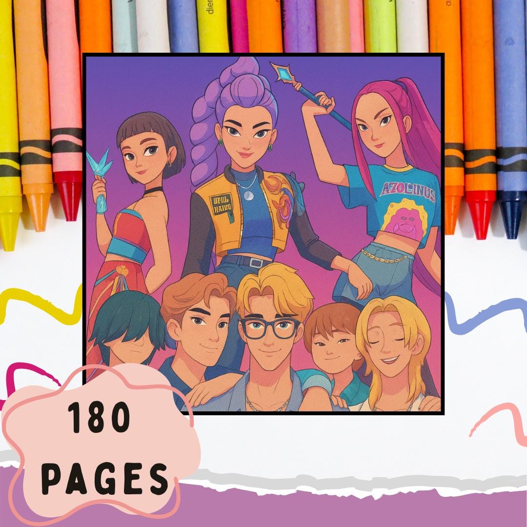Demon Hunters K-pop Coloring Pages – 50 Printable Coloring Book for ...
