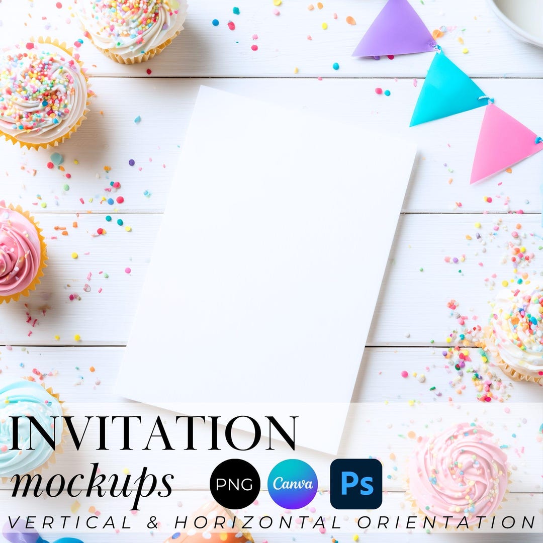 Invite Mockups Canva Birthday Invitation Mockup Template Invite Mockup ...