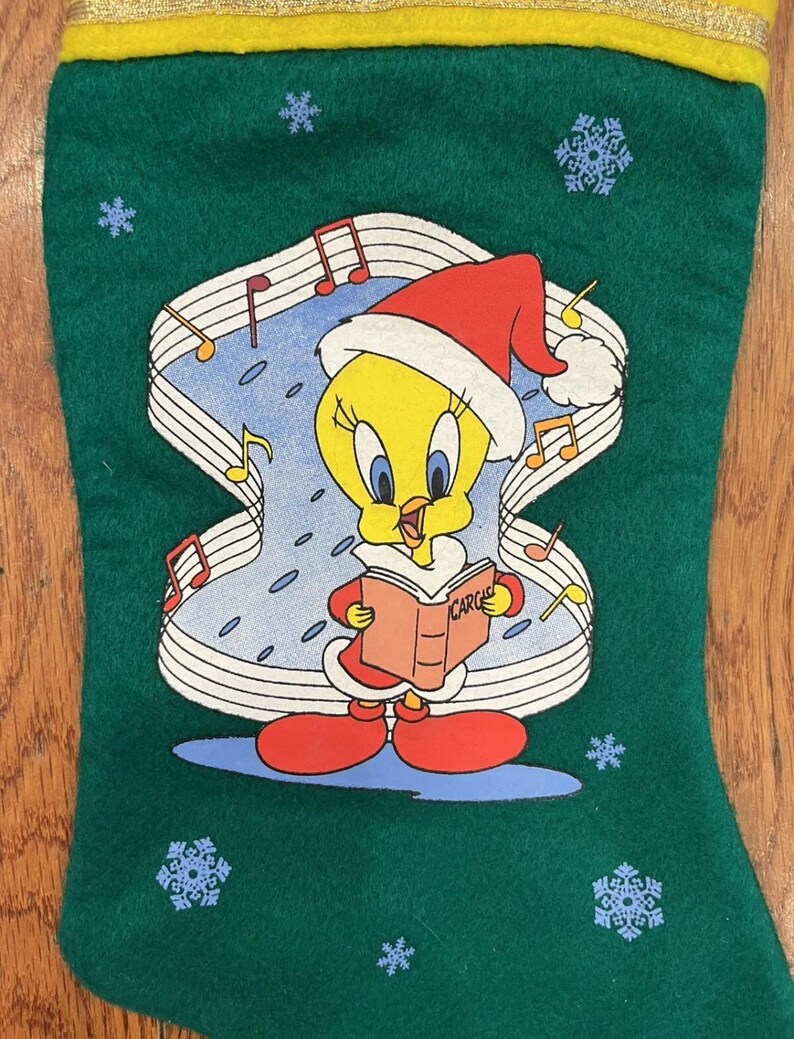 Vintage Tweety Bird Christmas Stocking Looney Tunes Holiday Caroling ...
