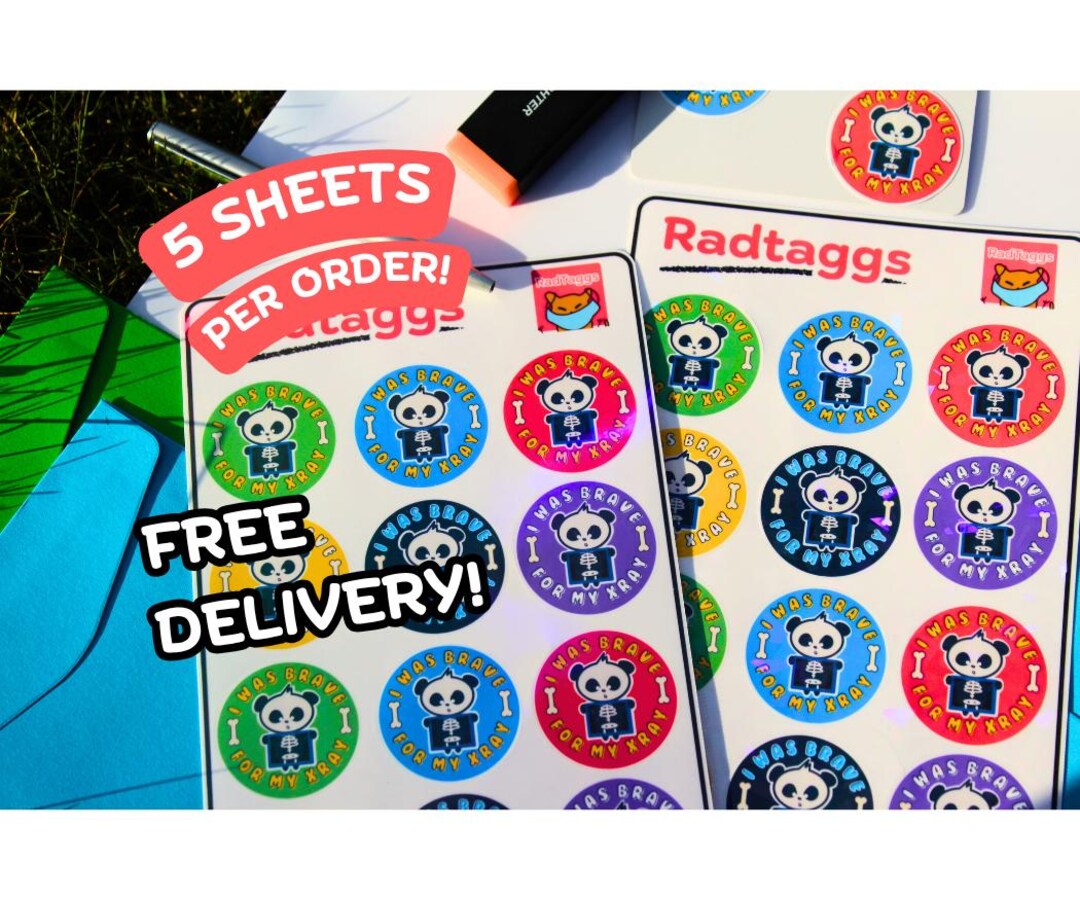 Panda X-ray Stickers: Brave Kids Radiology Stickers - Etsy
