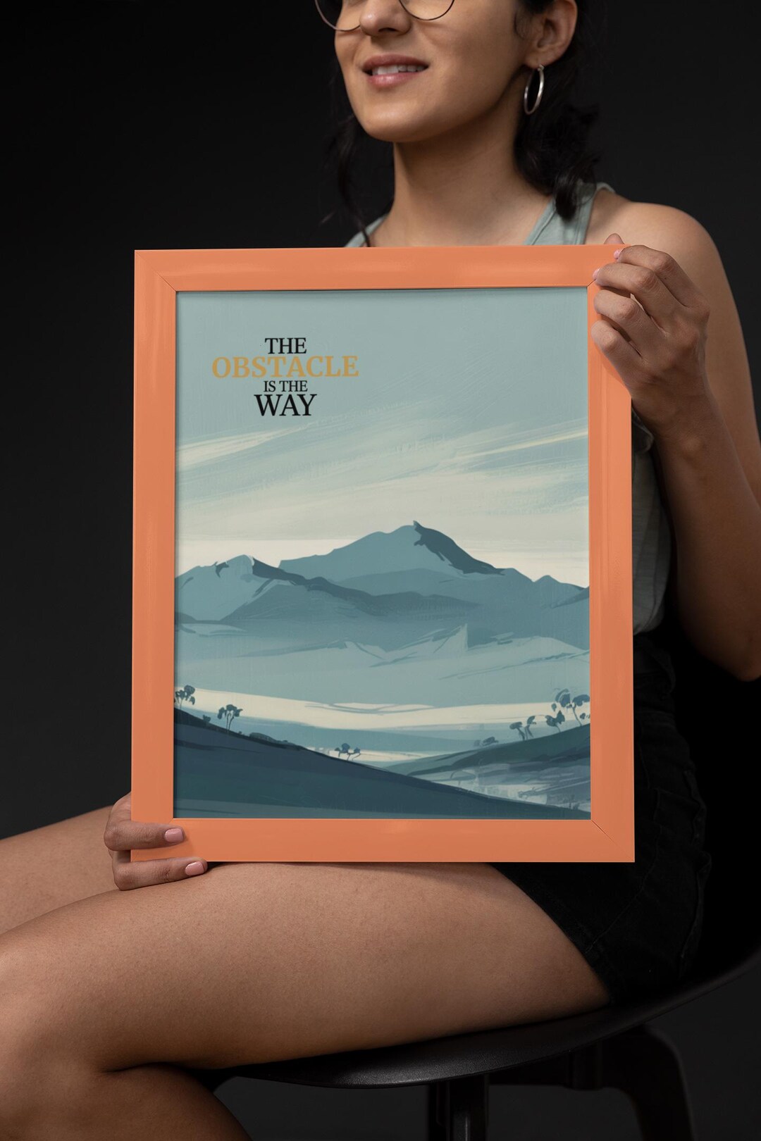 The Obstacle is the Way Printable Wall Art, Minimalist Mountain Poster ...