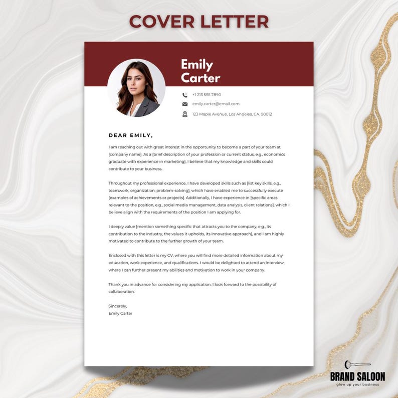 Resume Template, Cover Letter, Word, Pages, Canva, PDF, One or Two ...