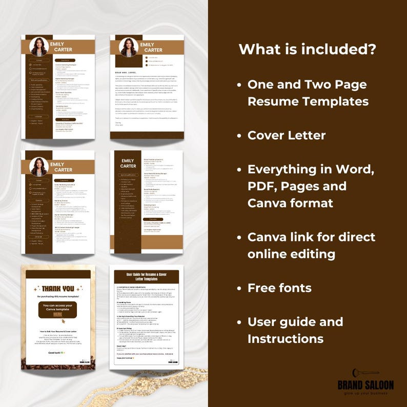 Modern Resume Template, Resume Template, Cover Letter, Word, Pages ...