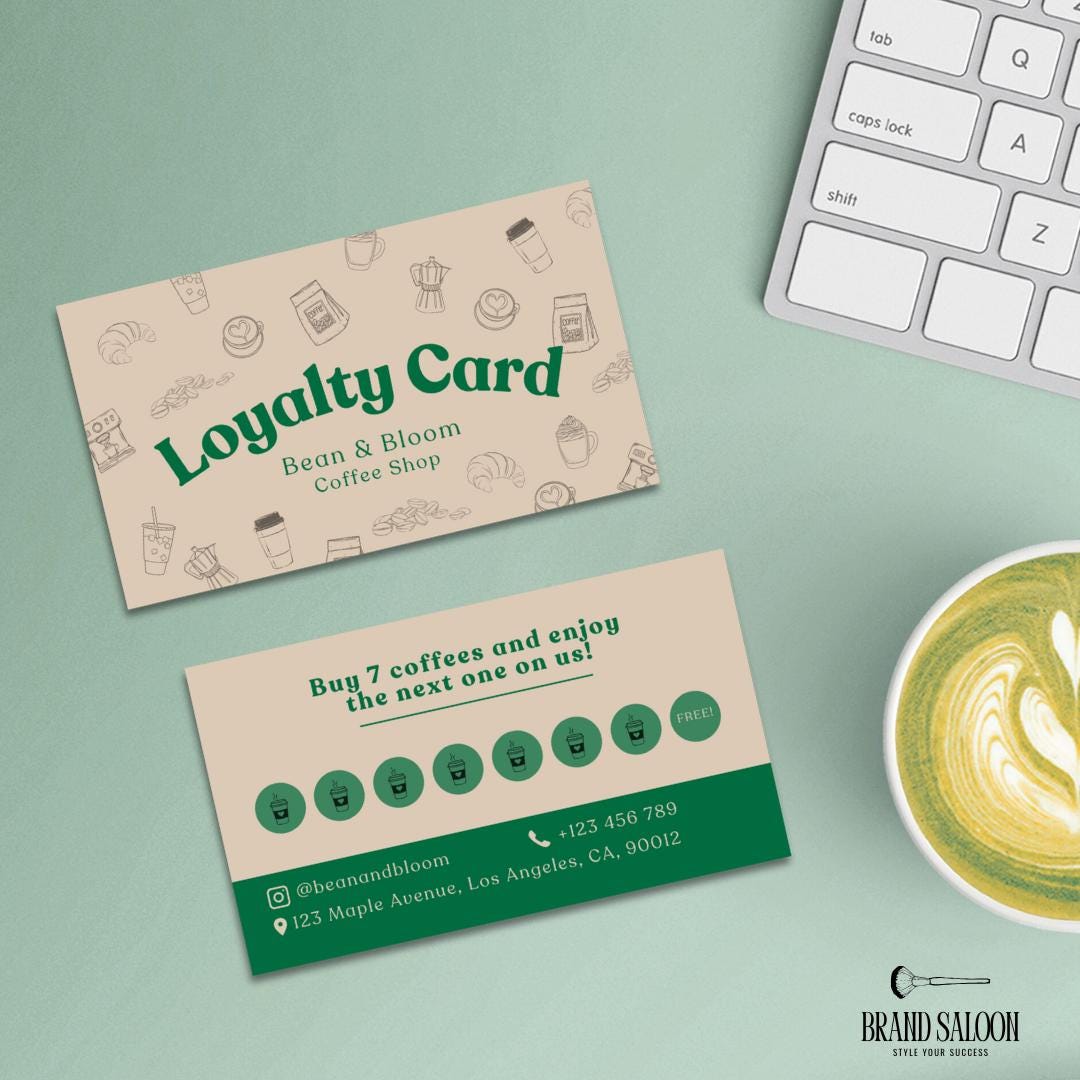 Coffee Shop Loyalty Card, Coffee Shop Rewards Card, Coffee Shop VIP ...