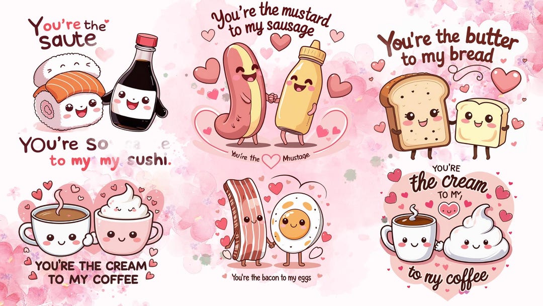 Food Pun Funny Valentine PNG Sublimation Bundle, Valentines Day PNG ...