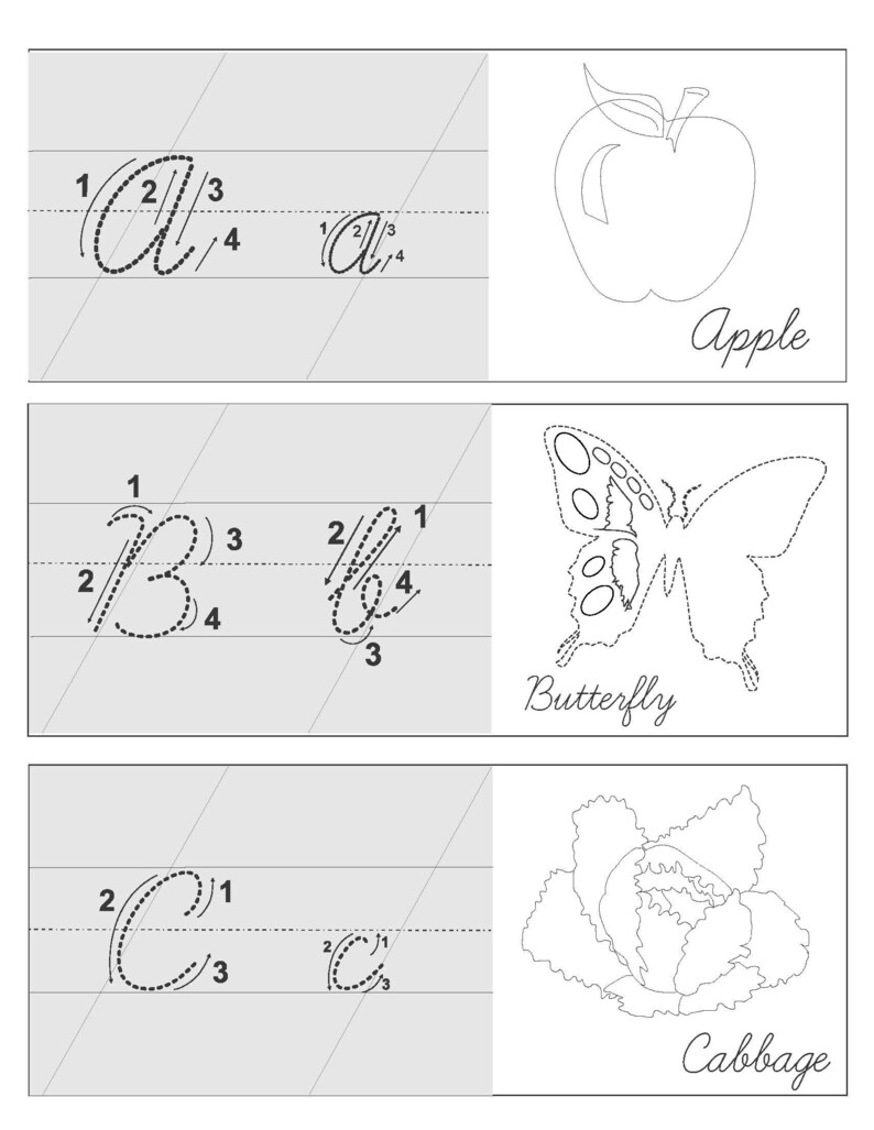 Printable Cursive Alphabet Flashcards, Cursive Alphabet Tracing, Learn ...