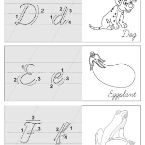 Printable Cursive Alphabet Flashcards, Cursive Alphabet Tracing, Learn ...