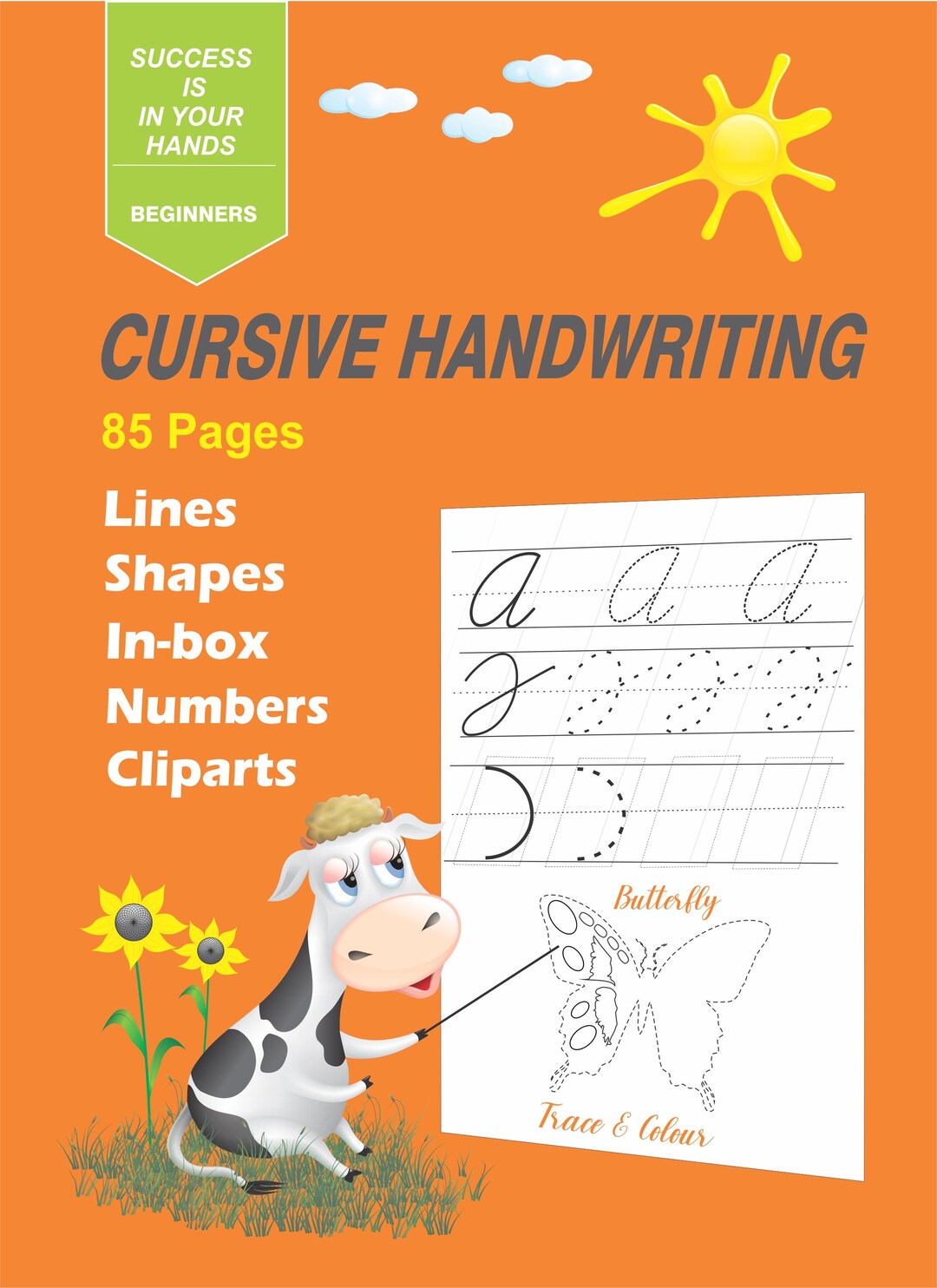 Beginner's Cursive Handwriting Workbook for Kids. Cursive Writing ...
