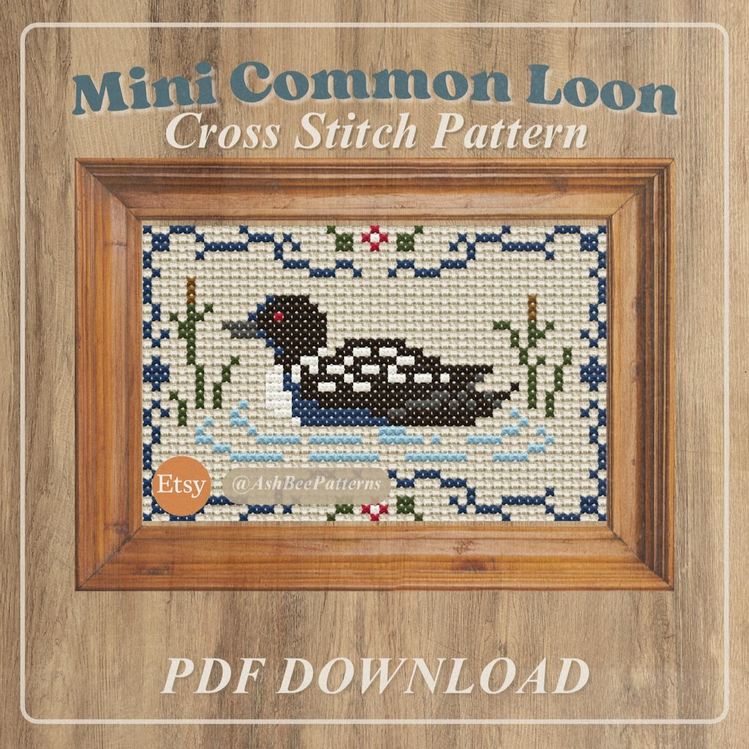 Common Loon Cross Stitch Pattern: Vintage Waterfowl Design (PDF ...
