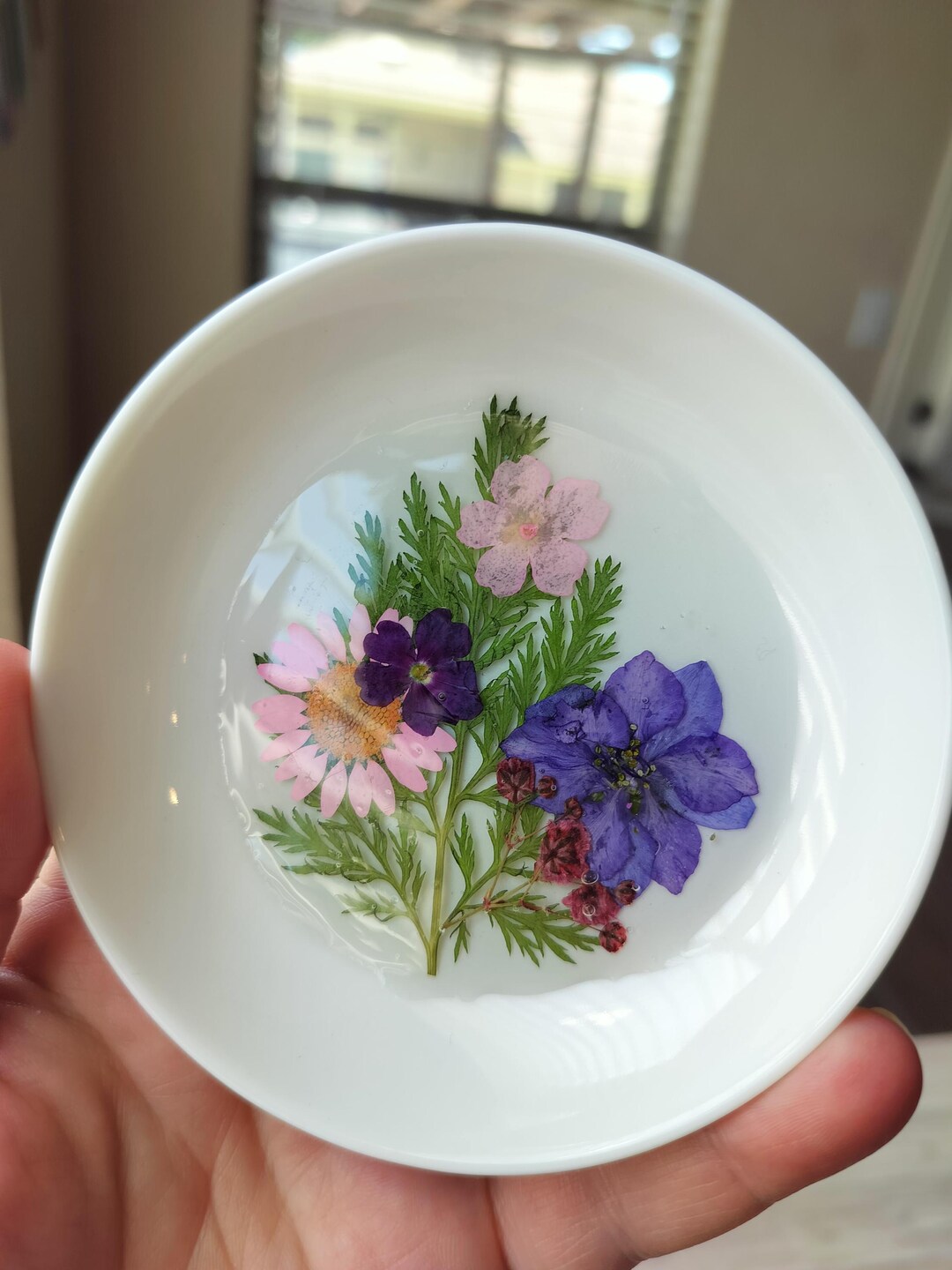 Pressed Flower Trinket Tray, Ring Dish, Wildflowers, Resin Art. - Etsy