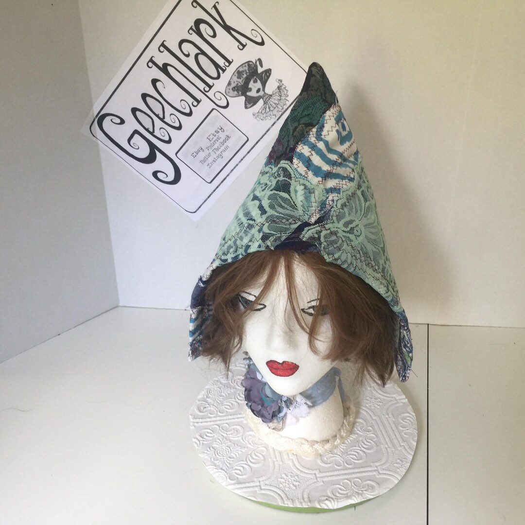 Patchwork House Witch Hat, Gnome, Wizard, Gift for Women, Size Large ...