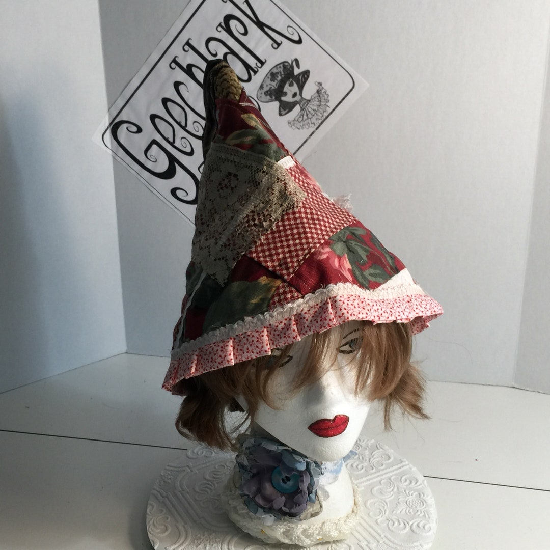 Patchwork House Witch Hat, Witchcraft, Wizard, Gift for Women, Size ...