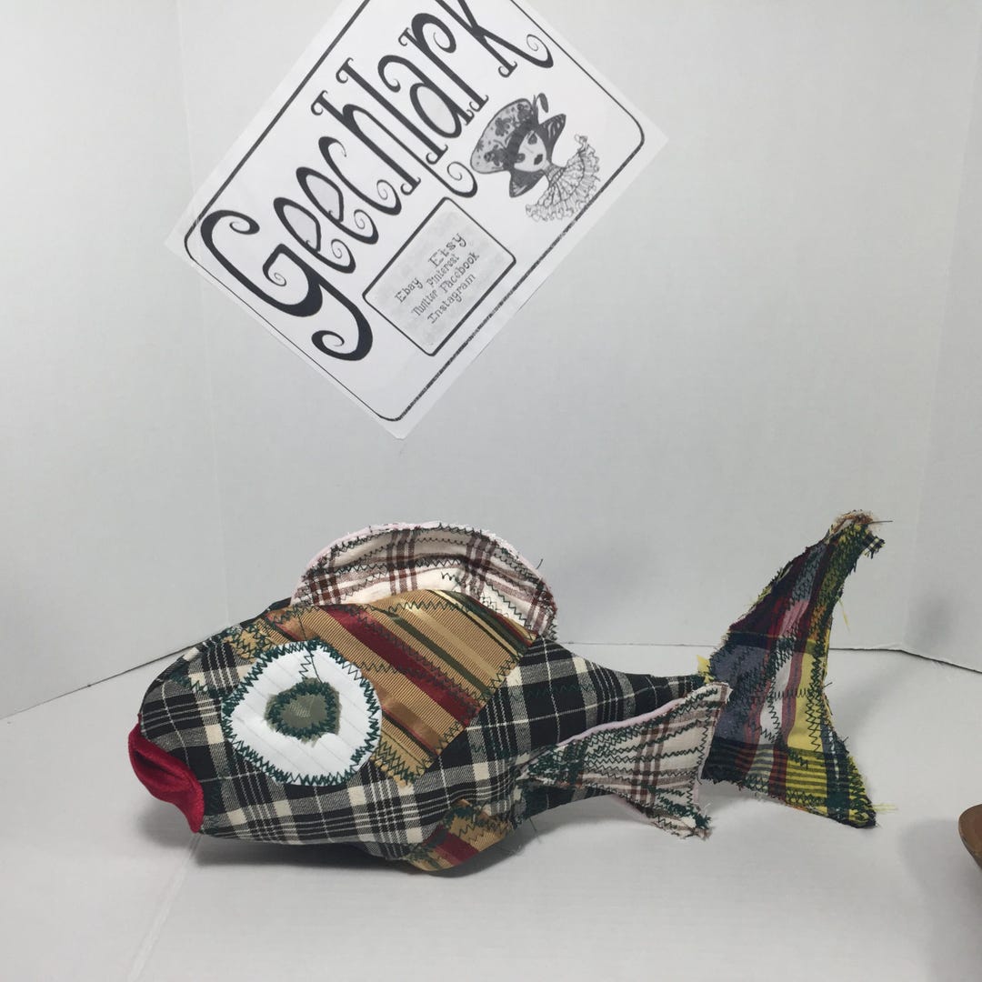 OOAK Scrappy Fish Puppet, Patchwork Art Puppet, Geechlark 7133 - Etsy