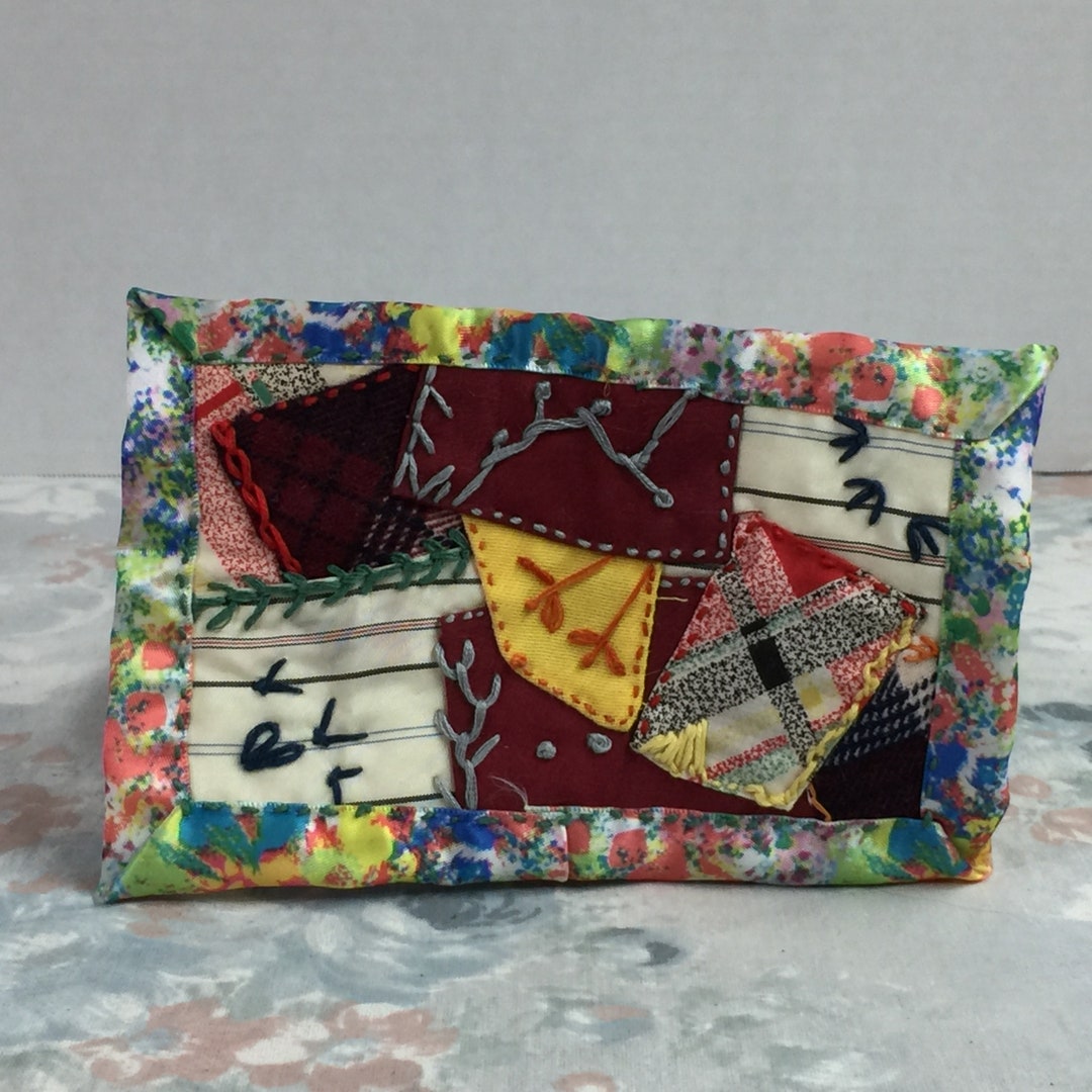 Slow Stitch Fabric Collage, Embroidery, Textile Art, Worry Rag ...