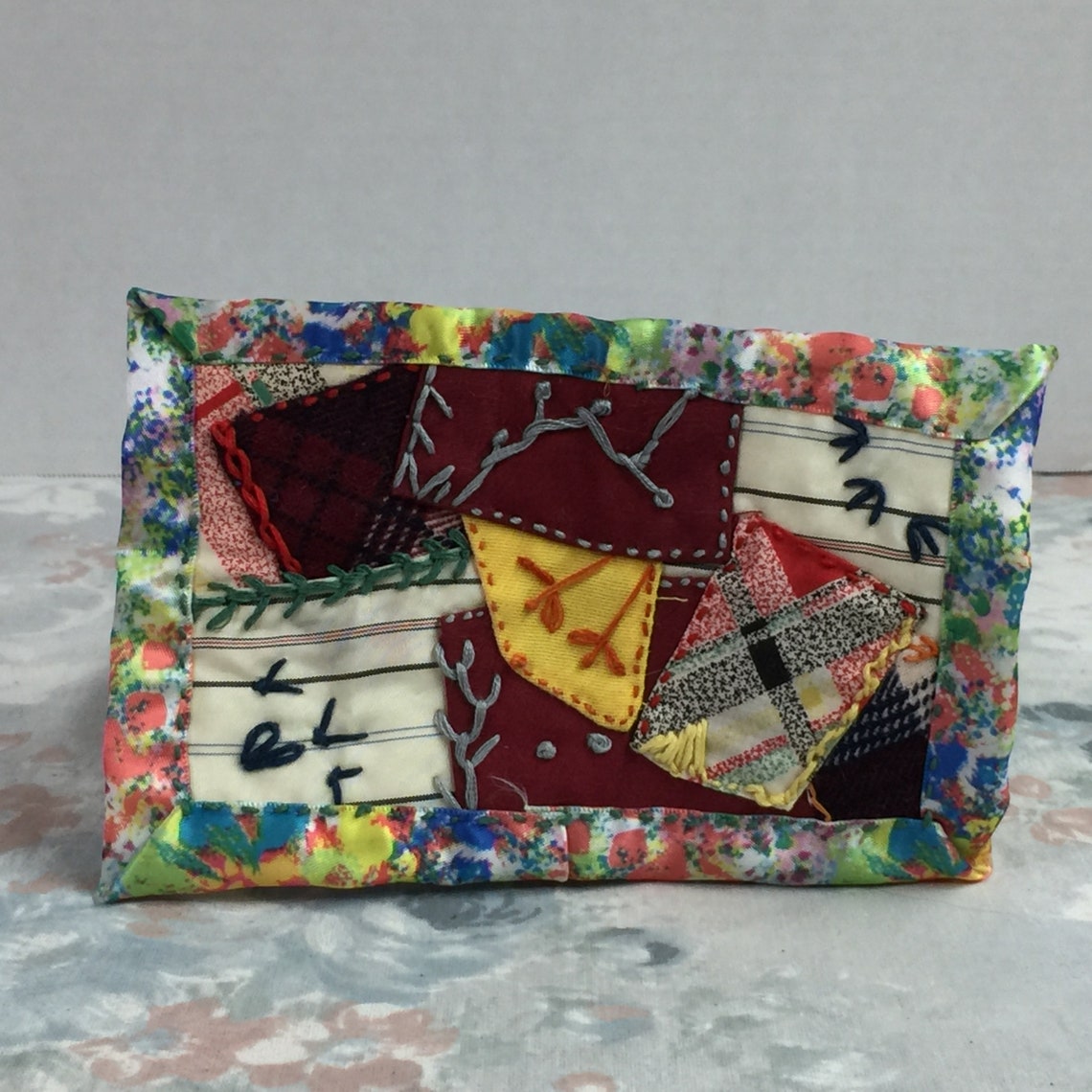 Slow Stitch Fabric Collage Embroidery Textile Art Worry | Etsy