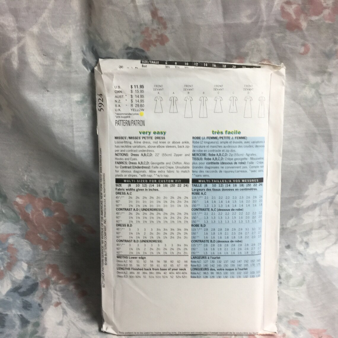 Butterick 5924, Misses Petite, Very Easy, Maxi Dress, Spring Summer ...