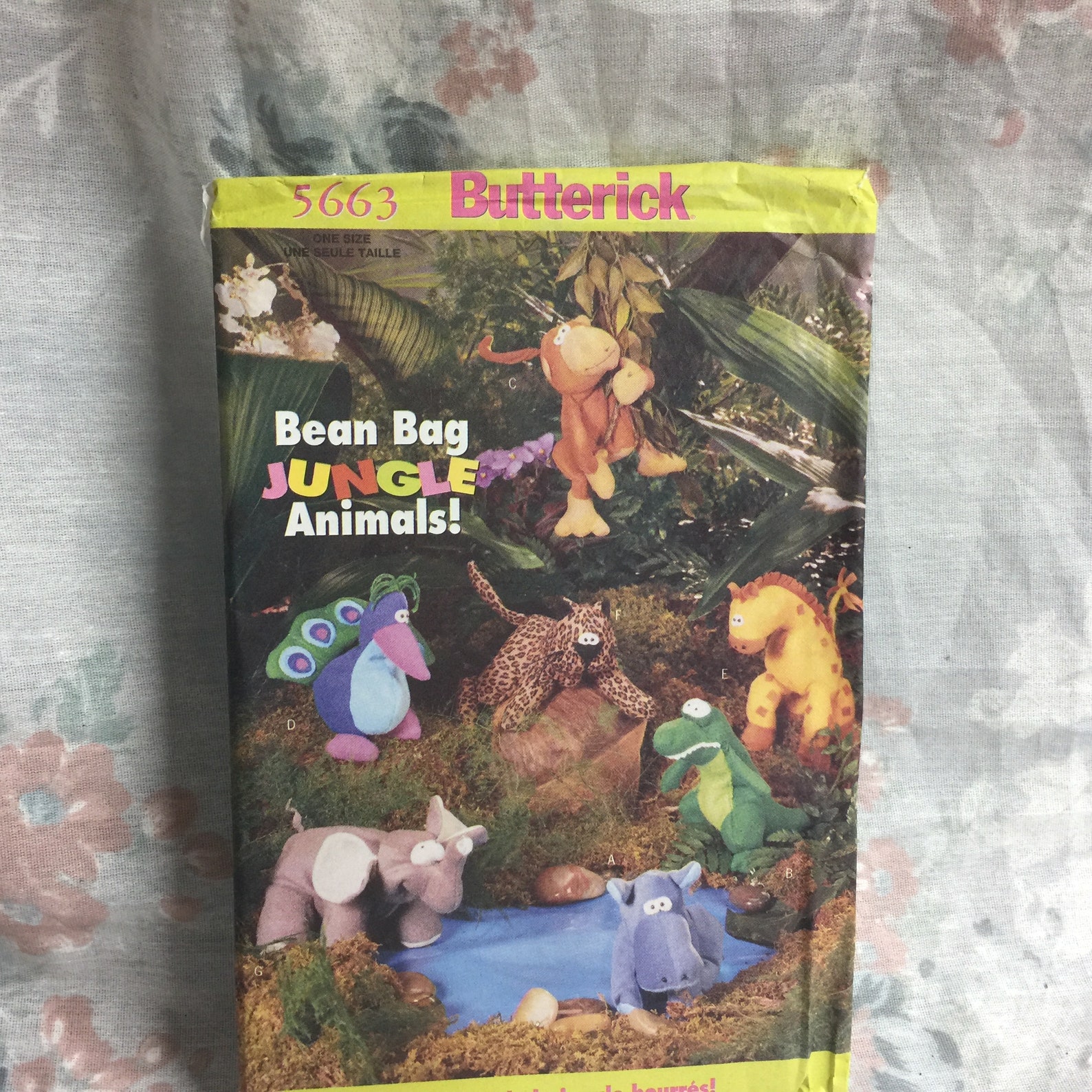 Butterick 5663 Bean Bag Jungle Animals Hippo Alligator - Etsy