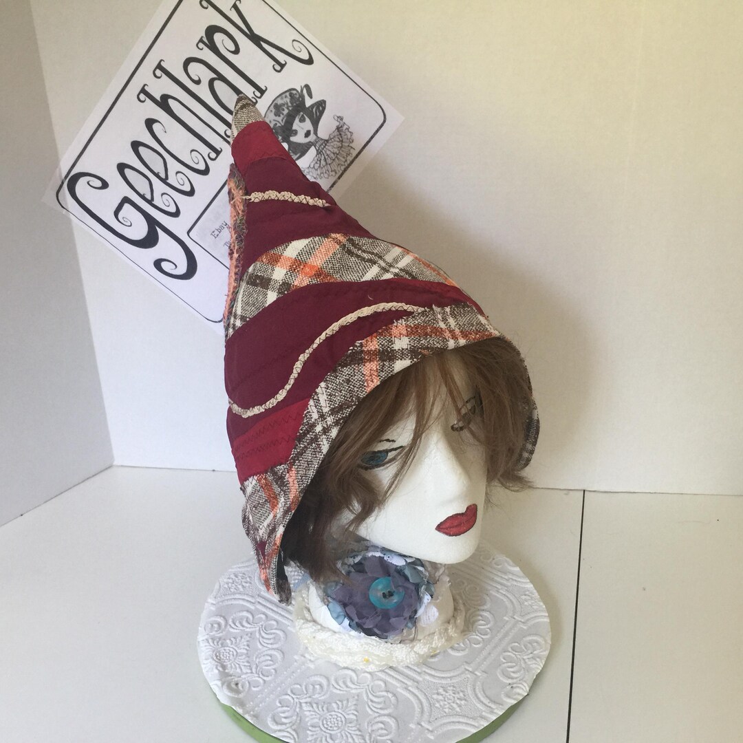 Patchwork House Witch Hat, Gnome, Wizard, Gift for Women, Size Large ...