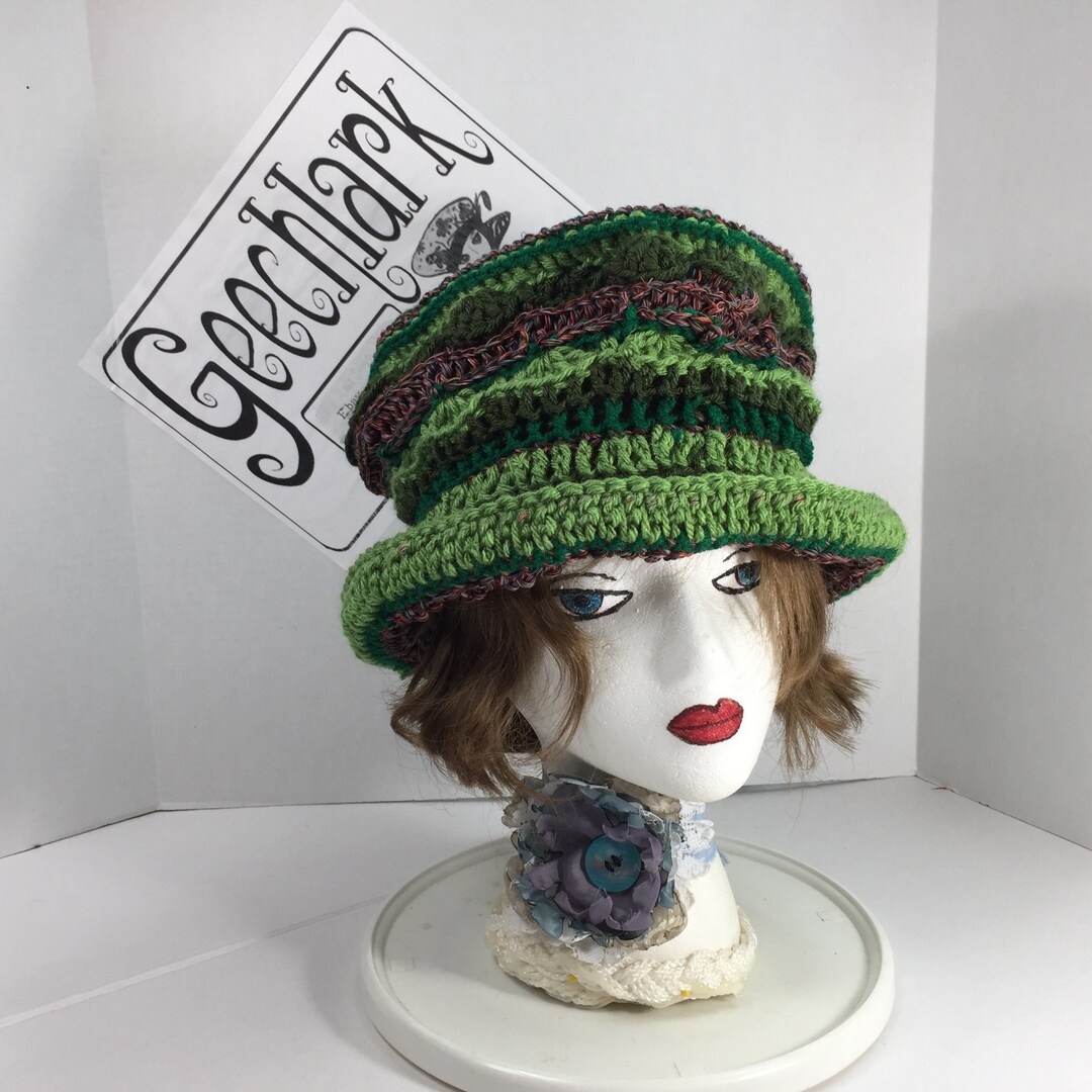 Green Poofy Hat Goblin or Fairy Hat Comfy Crochet Boho Hat - Etsy
