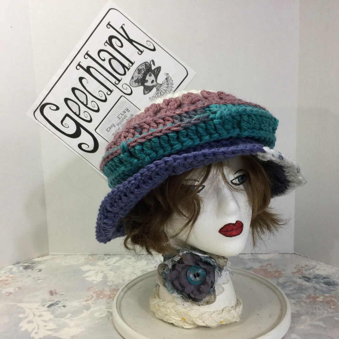 Poofy Hat, Bohemian Festival Hat, Comfy Crochet, Soft Boho Hat, L ...