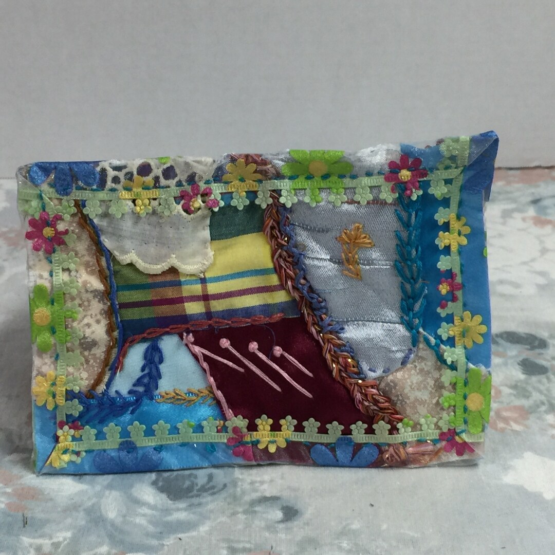 Slow Stitch Fabric Collage, Embroidery, Textile Art, Worry Rag ...