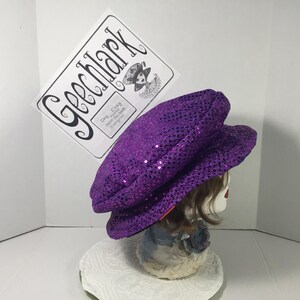 Oversize Poofy Hat, Circus Clown Hat, Purple Sequin, XL, Geechlark 7135 ...