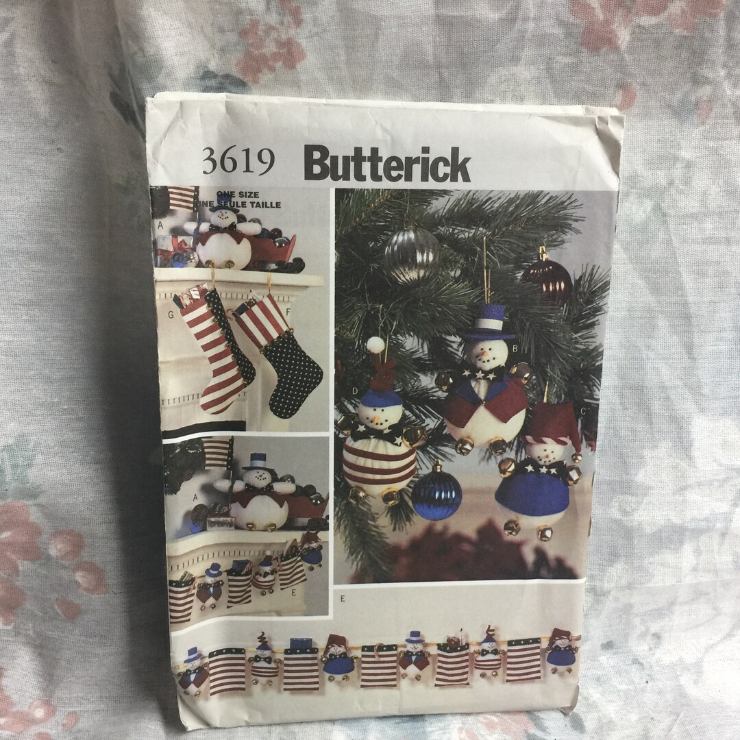 Butterick 3619, Christmas Ornament, Holiday Stocking, Garland ...