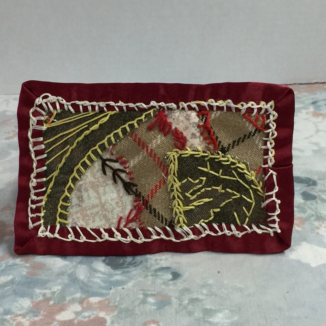 Slow Stitch Fabric Collage, Embroidery, Textile Art, Worry Rag ...