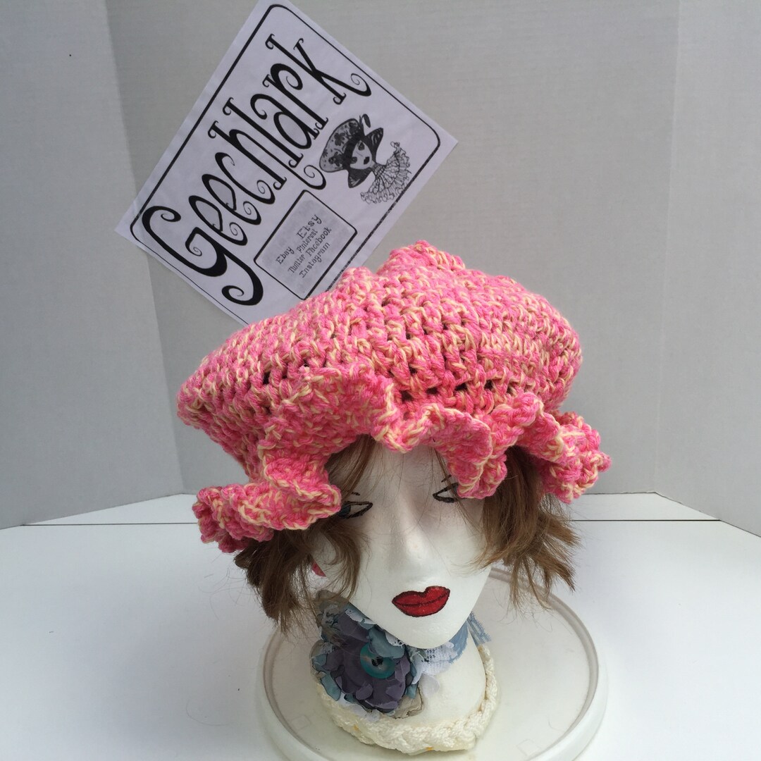 Pink Poofy Hat, Bohemian Hat, Comfy Crochet, Soft Boho Hat, L ...