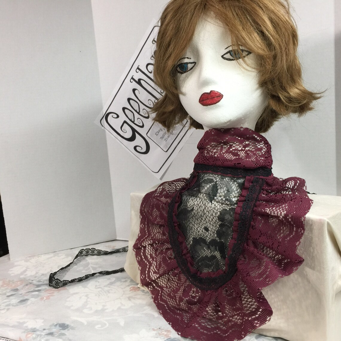 Gothic Lace Jabot Collar Victorian Steampunk Lolita Dark Mori - Etsy